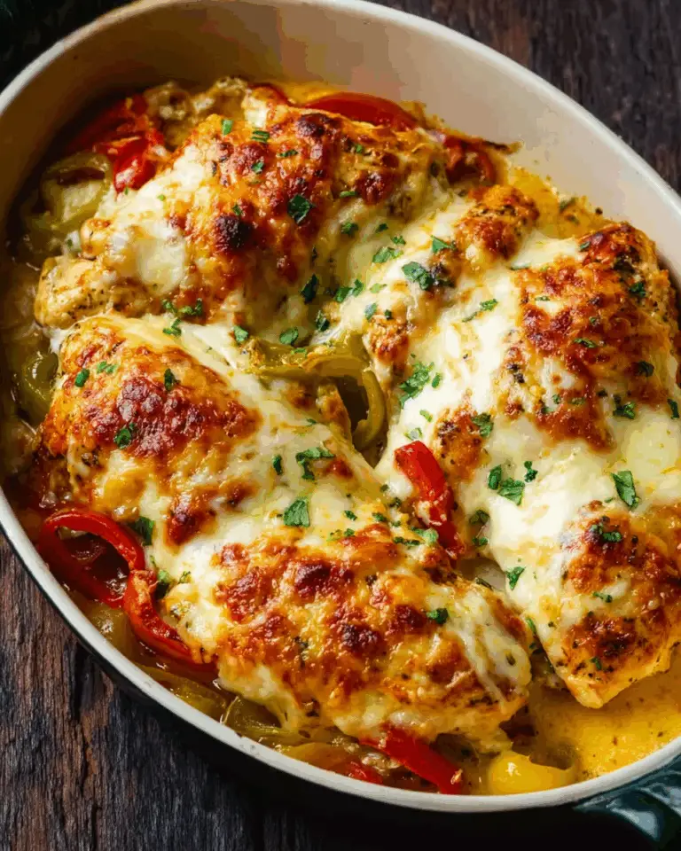 Cheesy Baked Chicken Breasts and Peppers