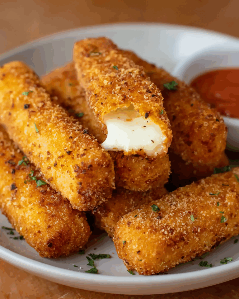 Crispy Mozzarella Sticks with String Cheese