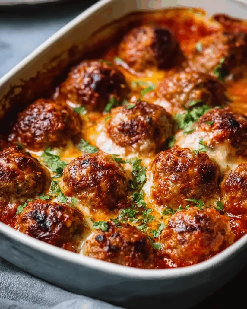 Baked Pork Meatballs in Tomato Sauce