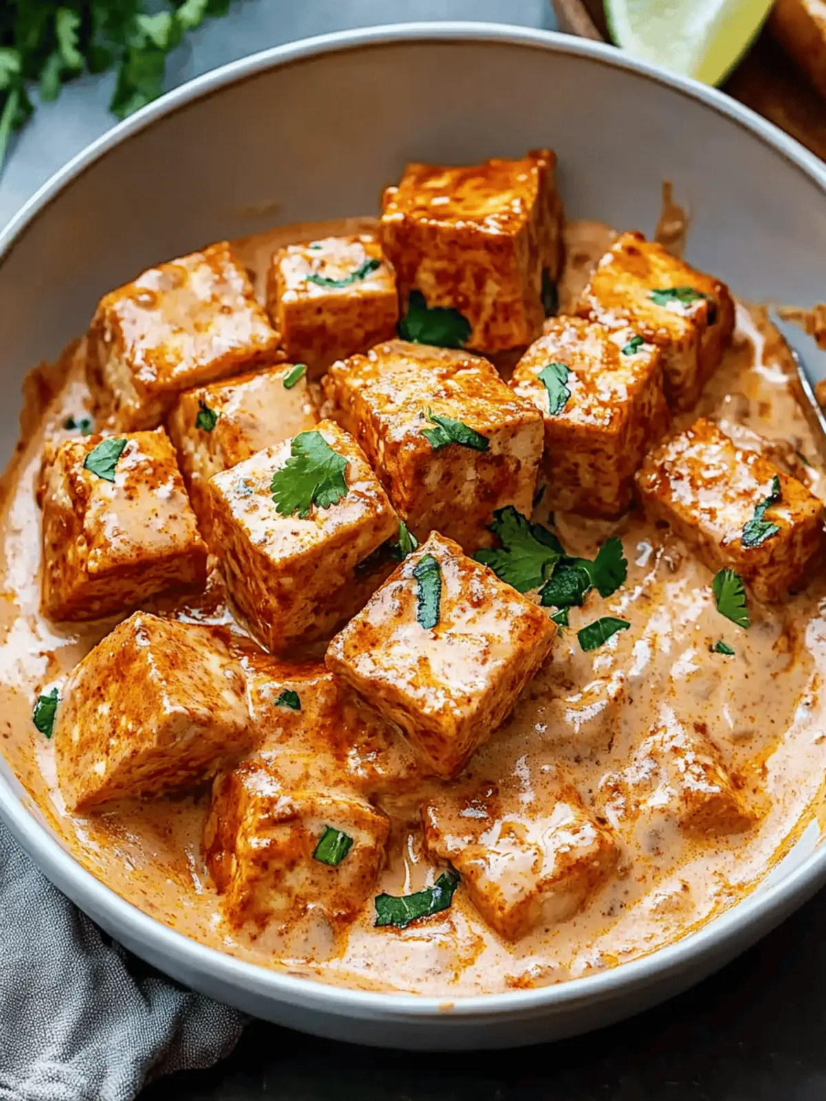 Irresistible Spicy Tofu with Creamy Coconut Sauce: Quick Vegan Delight