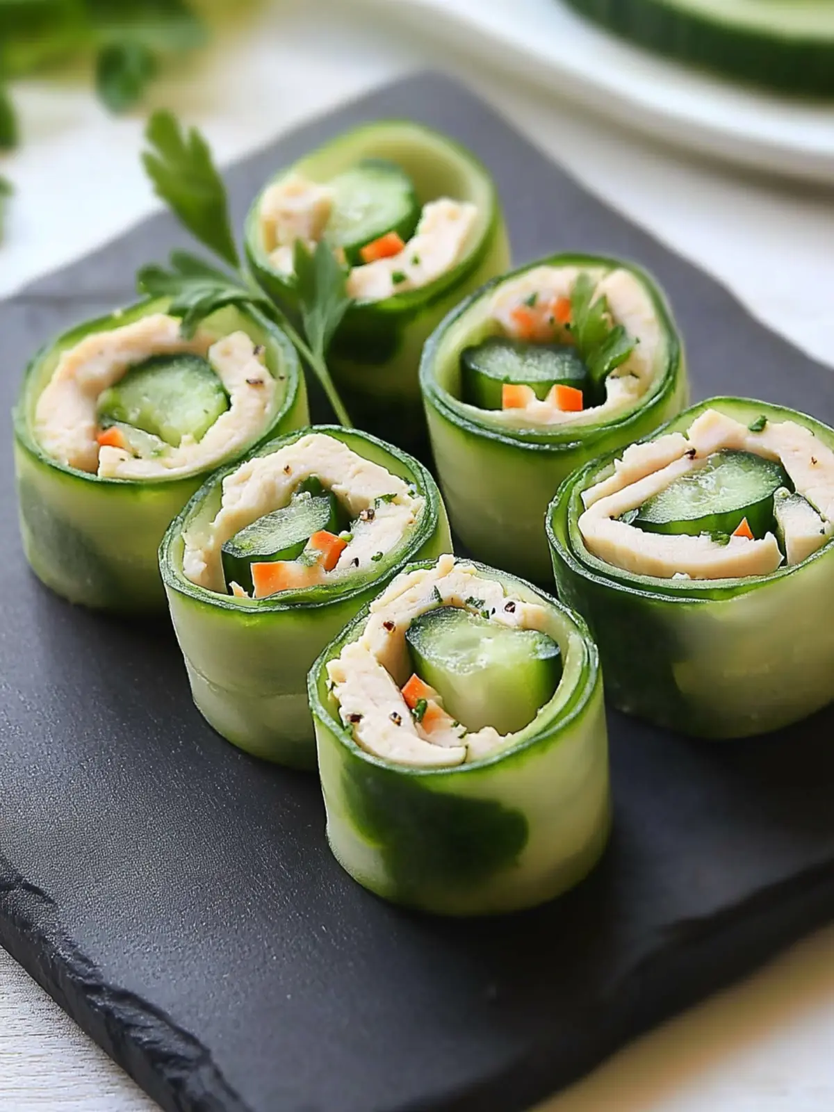 Ultimate Turkey & Spinach Cucumber Roll Ups - Delicious Snack