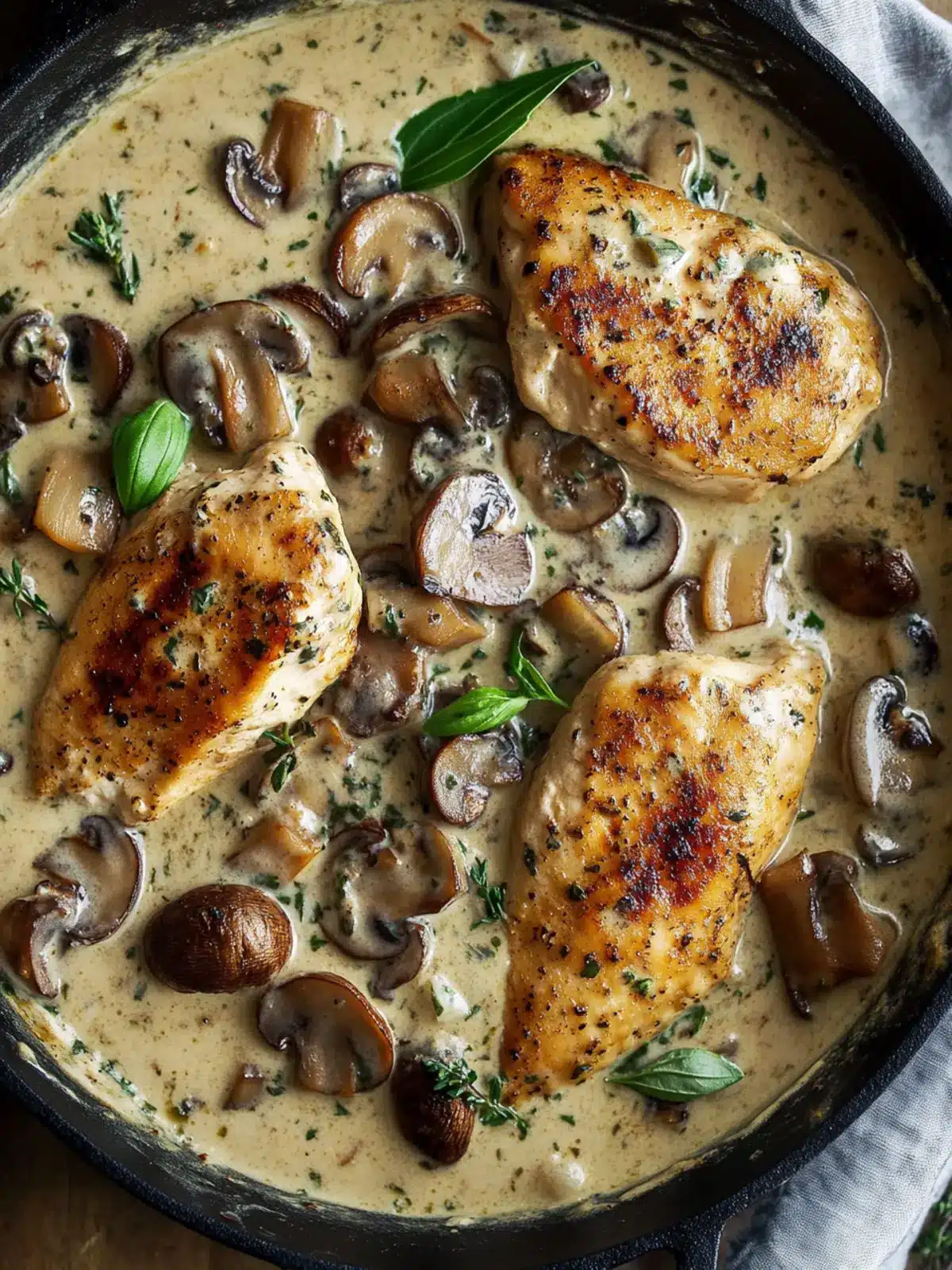 Ultimate Creamy Mushroom Chicken with Spinach