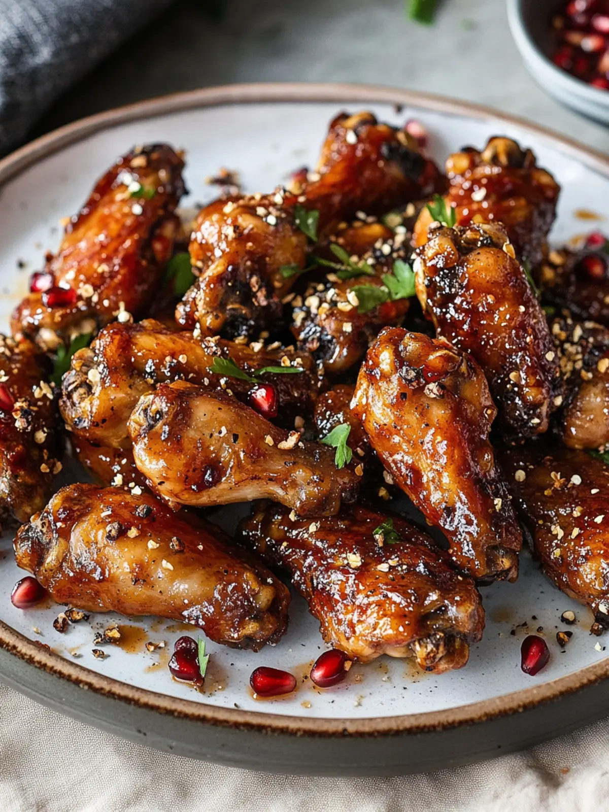 Irresistible Sticky Pomegranate & Black Pepper Chicken Wings