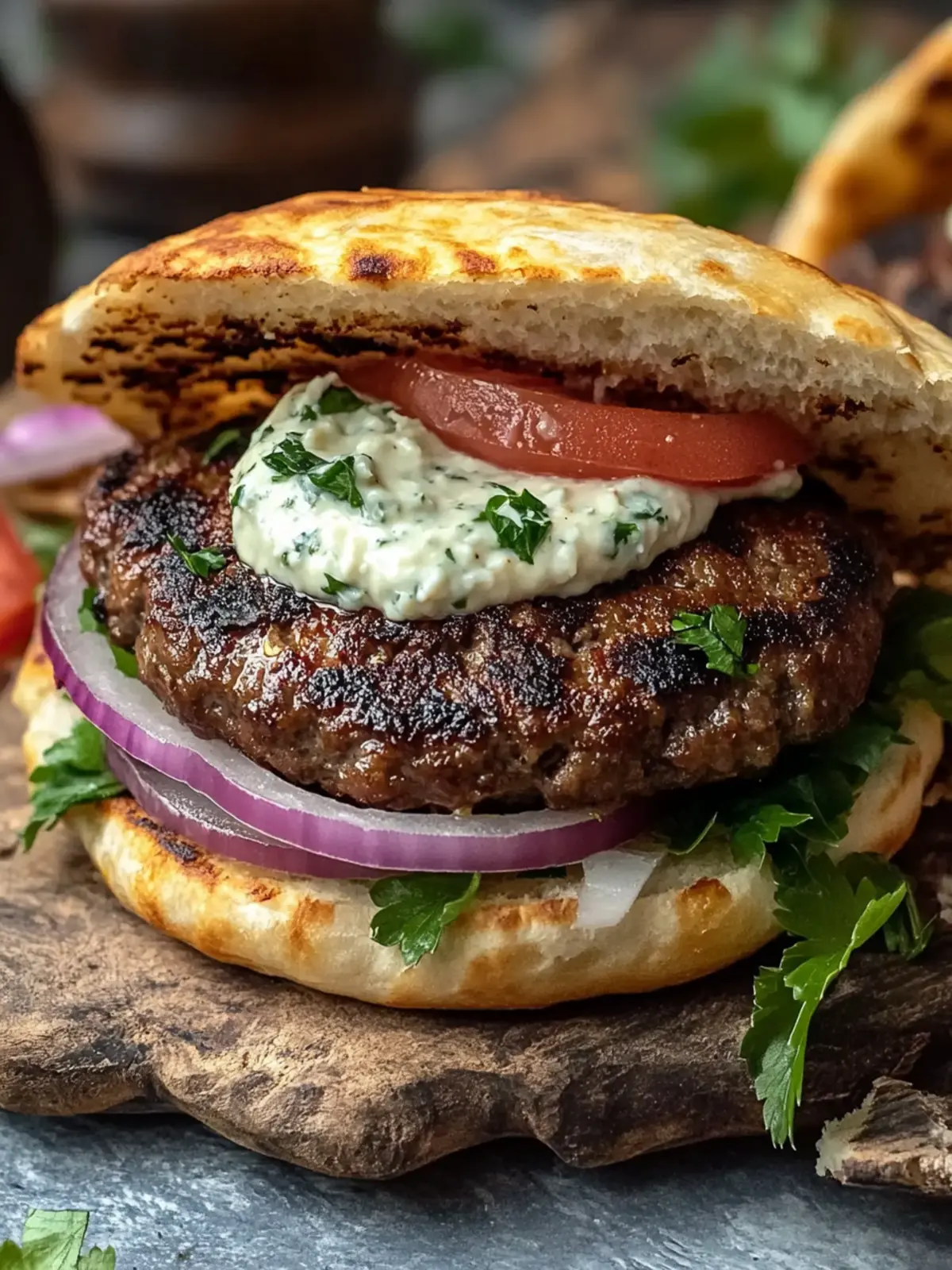 Easy Lebanese Kafta Burger Recipe with Creamy Garlic Toum Delight