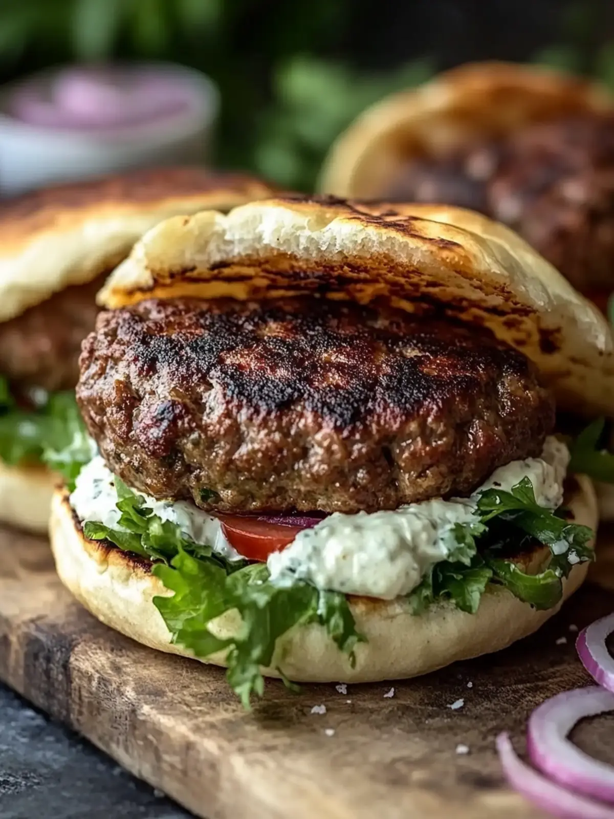 Easy Lebanese Kafta Burger Recipe with Creamy Garlic Toum Delight
